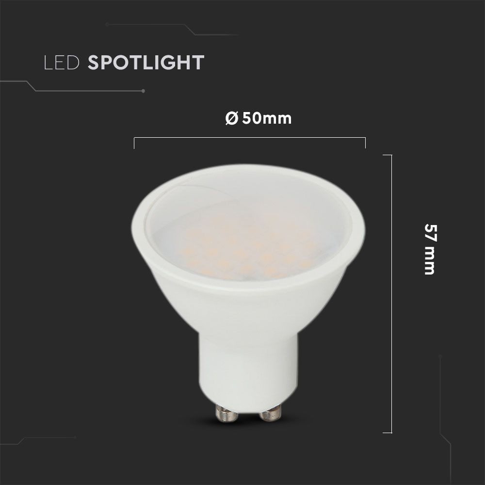 Spot LED GU10, 10W, Dispersor Mat, Plastic, Lumina Rece 6400K Cip ...